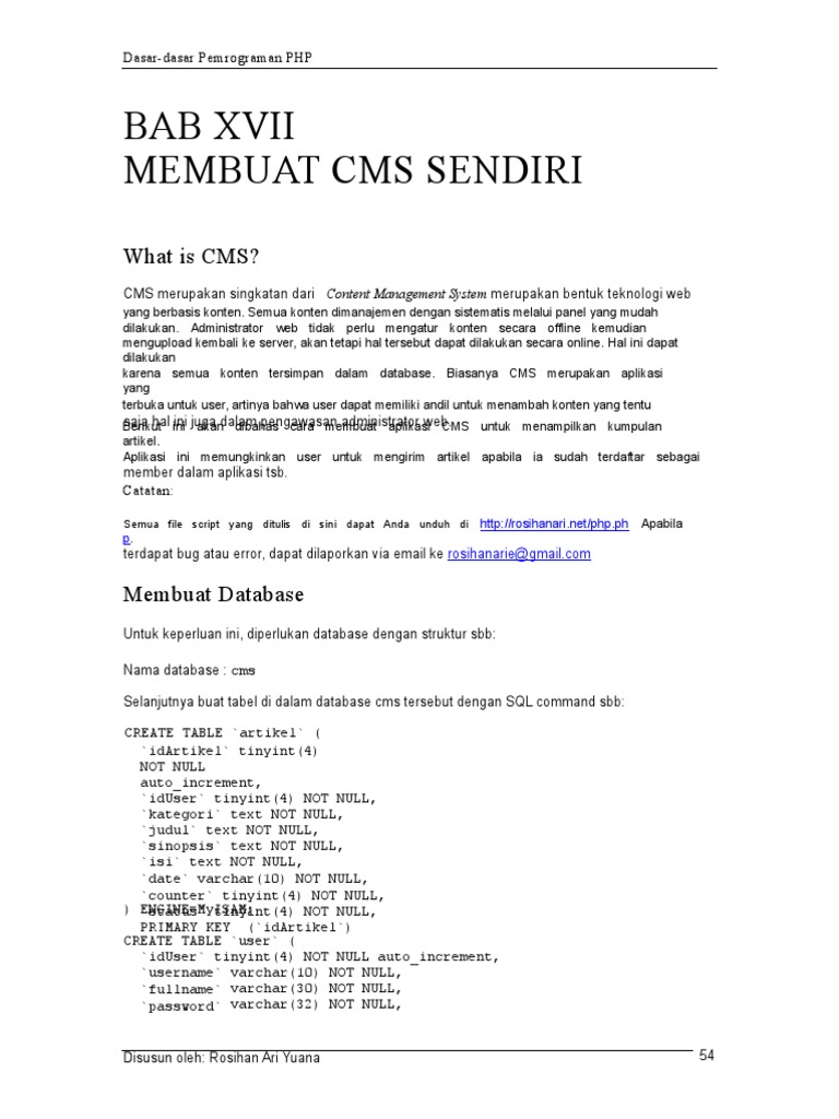 Membuat CMS Sendiri | PDF