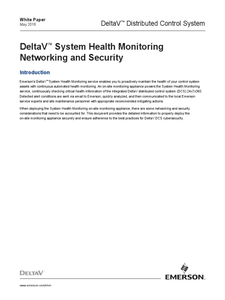 Deltav System Health Monitoring Networking and Security | PDF | Computer Network | Transmission ...