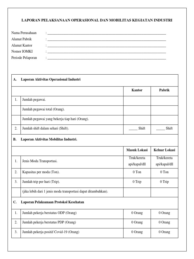 Laporan Operasional & Protokol Industri | PDF
