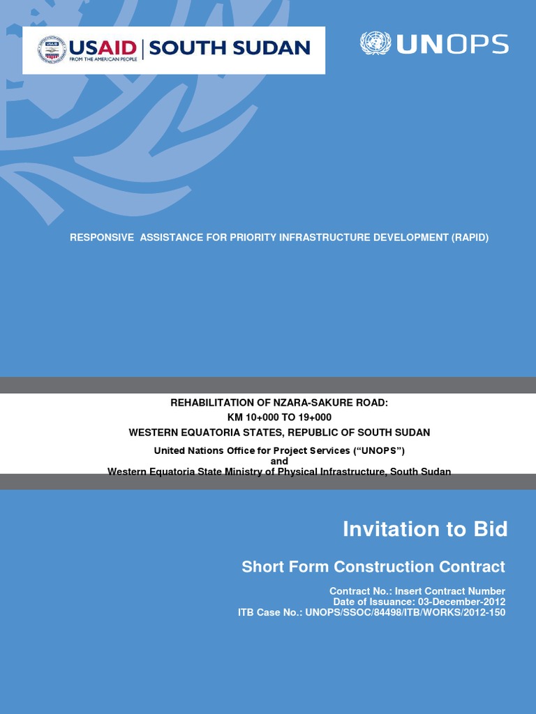Invitation To Bid: Short Form Construction Contract | PDF | South Sudan ...