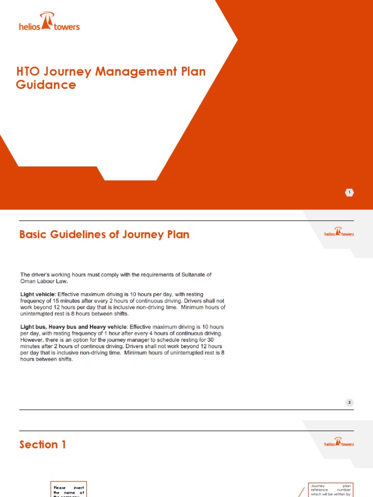HTO Journey Management Plan Guide | PDF | Road Transport | Vehicles