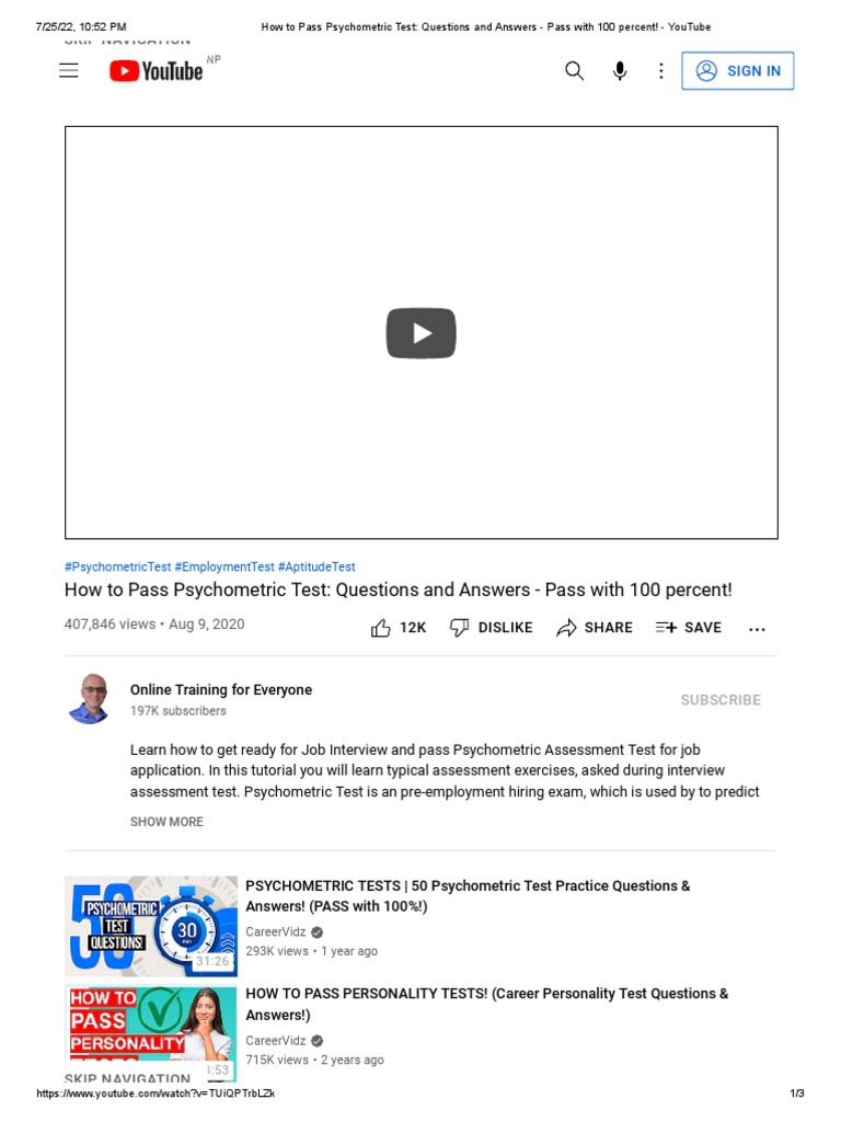 Mastering Psychometric Tests: Tips & Answers | PDF | Psychometrics ...