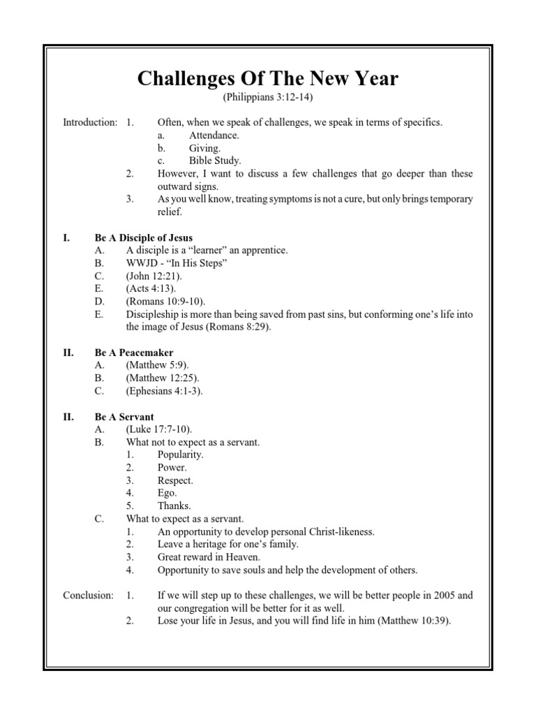 Challenges of The New Year | PDF