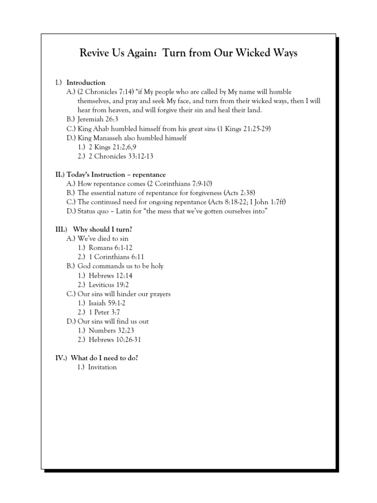 Repentance and Turning from Sin | PDF