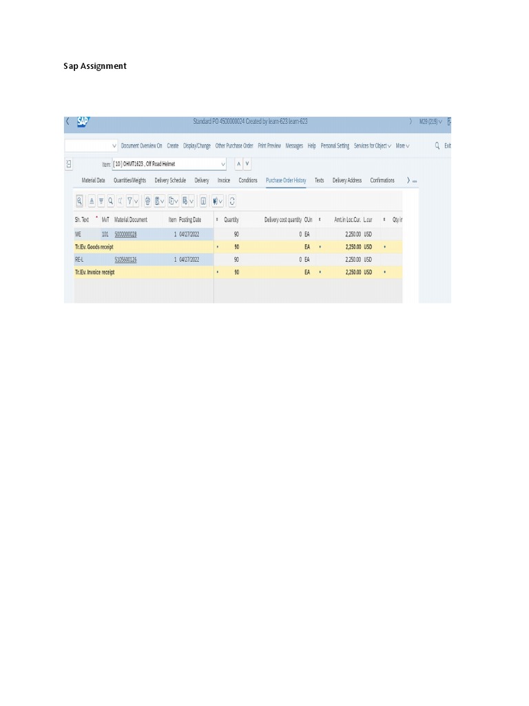 Sap Assignment 1 | PDF