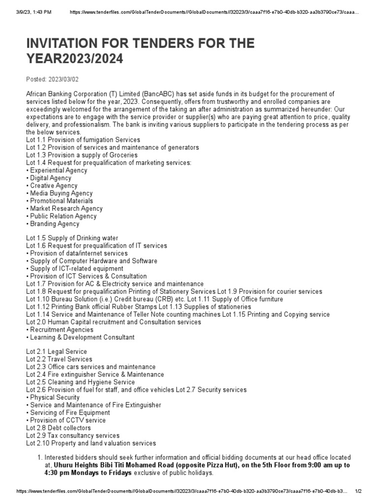 African Banking Corporation (T) Limited (Bancabc) - 090323 | PDF ...