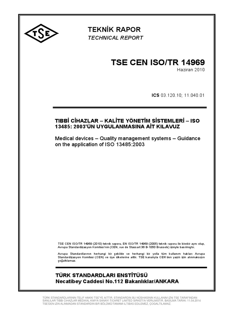 Tse Cen Iso/Tr 14969: Teknik Rapor | PDF