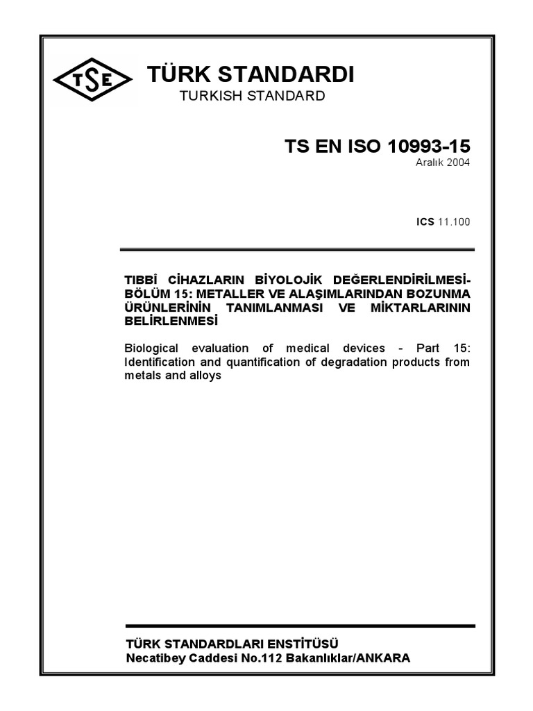 Is04 TS en Iso 10993-15 | PDF