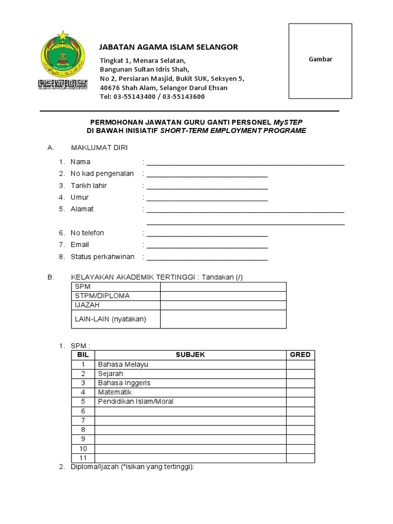 BORANG - GURU - GANTI - MySTEP 2023 | PDF