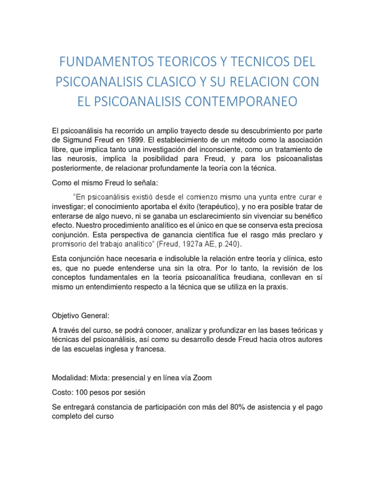 Fundamentos Del Psicoanálisis | PDF | Psicoanálisis | Sigmund Freud