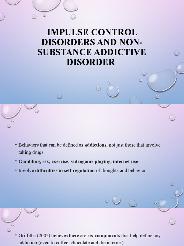 Impulse Control Disorders and Non-Substance Addictive Disorder | PDF