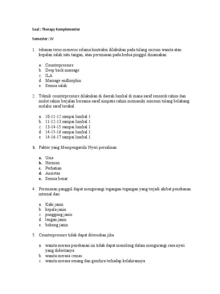 Soal Semester Komplementer | PDF