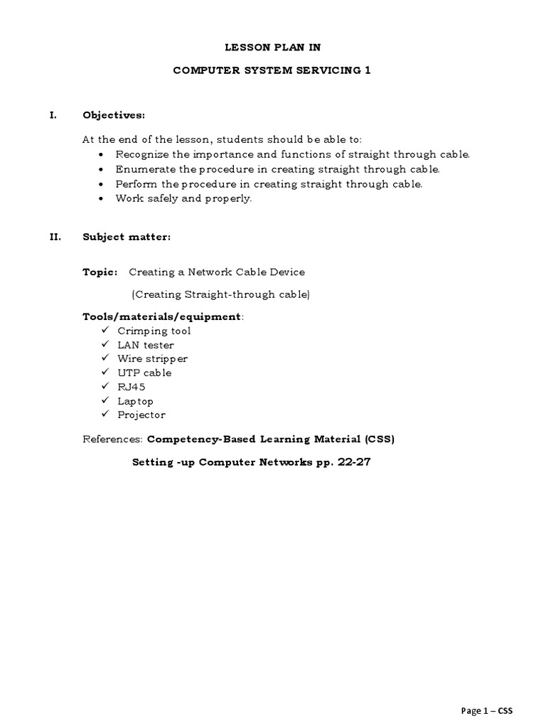 CSS - Creating Straight Through Cable | PDF | Electrical Connector ...