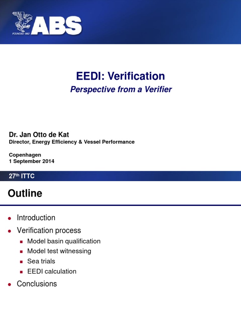 2014 - Jan Otto - EEDI Verification | PDF | Verification And Validation | Ships