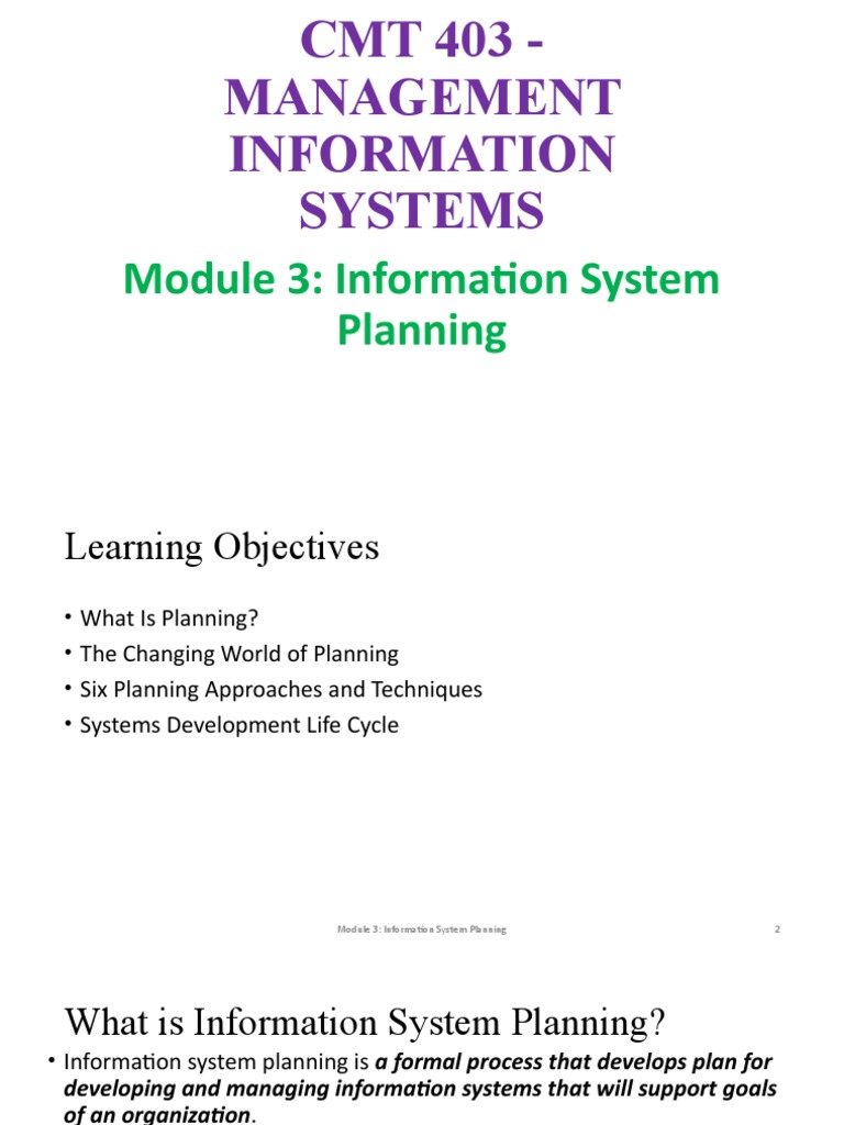 Module 3: Information System Planning | PDF | Business | Computing