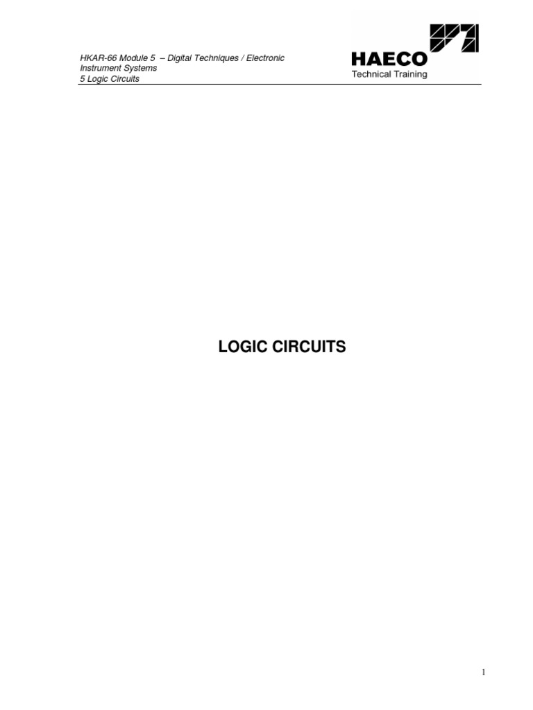 HKAR-66 Module 5 - Logic Circuits Guide | PDF | Logic Gate | Electronic ...