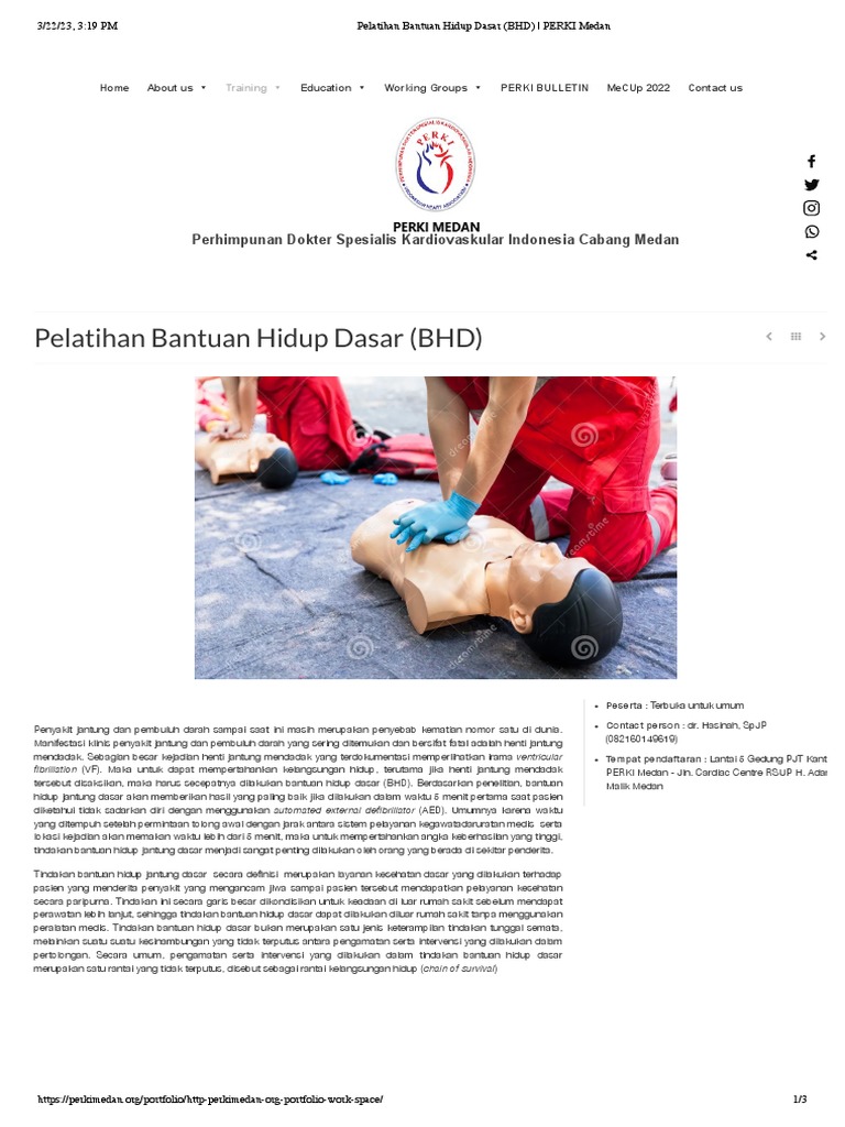 13 Pelatihan Bantuan Hidup Dasar (BHD) - PERKI Medan | PDF