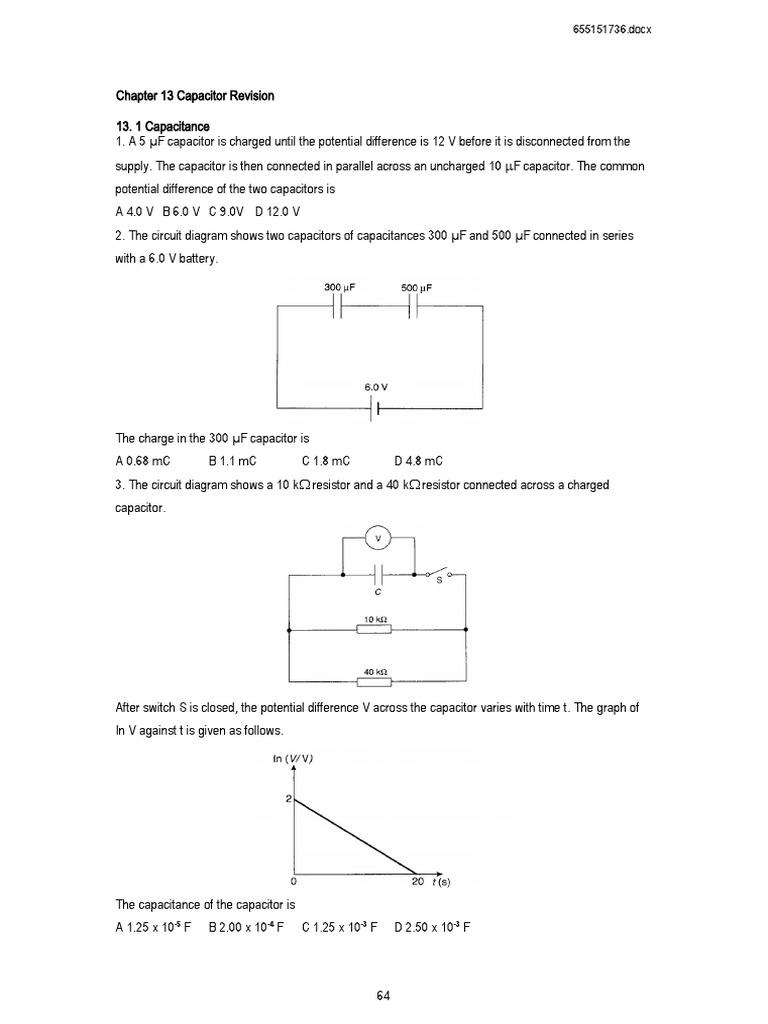 Chapter 13 Capacitor Revision | PDF | Capacitor | Series And Parallel ... Chapter 13 Capacitor Revision | PDF | Capacitor | Series And Parallel ...