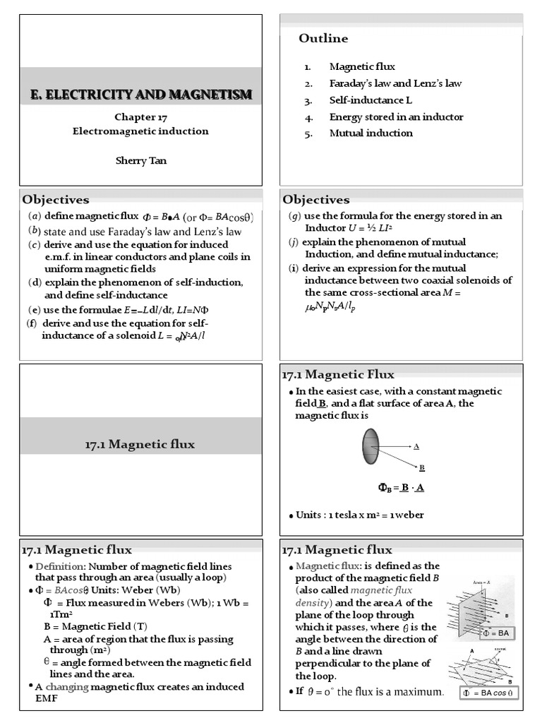 Chapter 17 Electromagnetic Induction | PDF | Electromagnetic Induction | Inductance