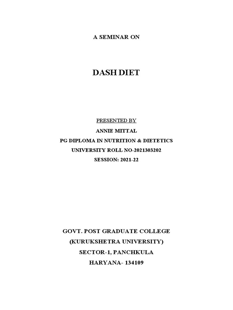 Dash Diet Pdf Hypertension Dash Diet