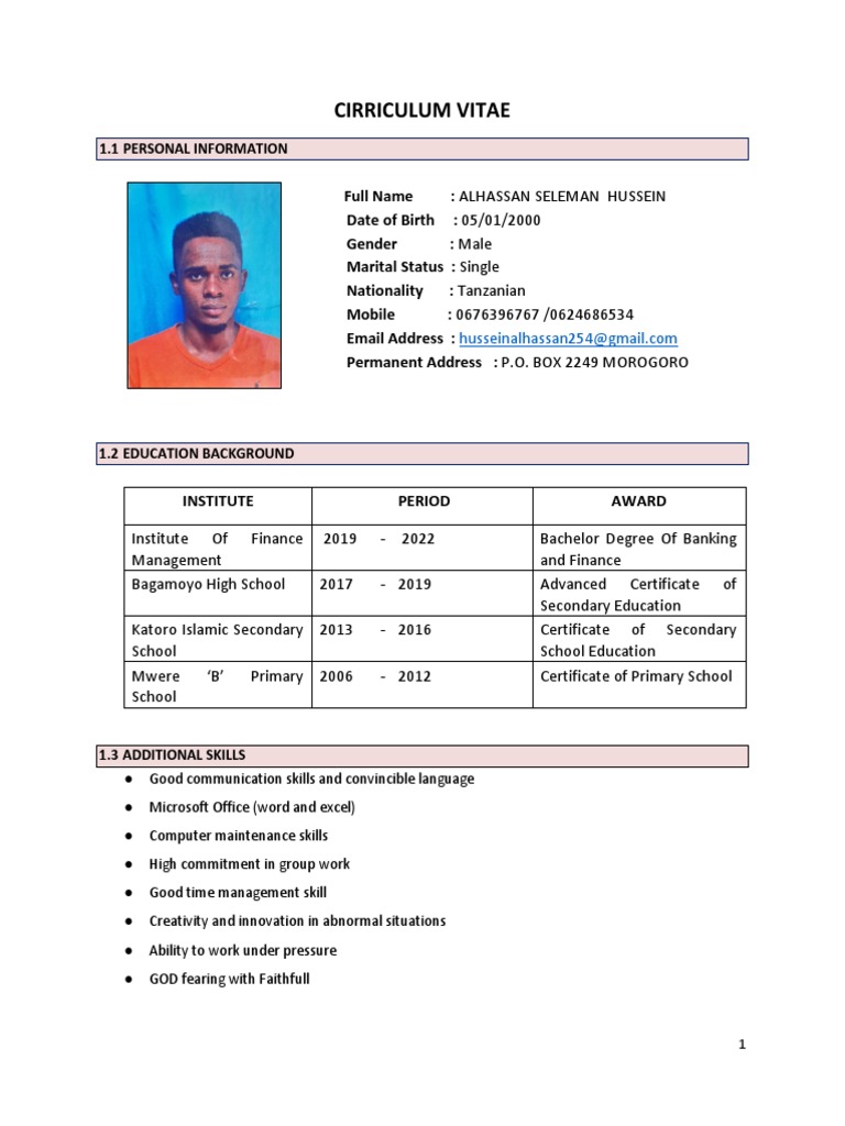 Alhassan Seleman Hussein CV | PDF