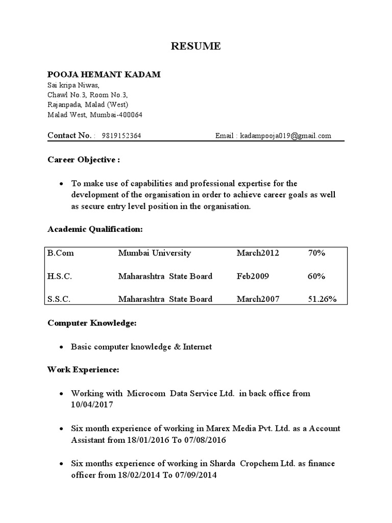 Pooja Kadam Pdf
