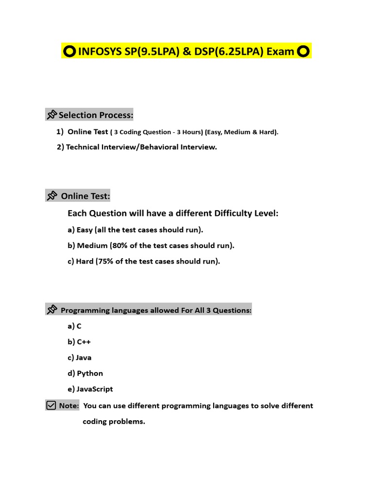 INFOSYS (SP&DSP) Placement Material by PLACEMENT LELO | PDF | Decimal | Theoretical Computer Science