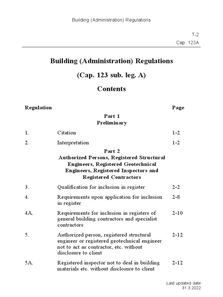 Regulations Governing Building Works and Street Works: Roles and ...