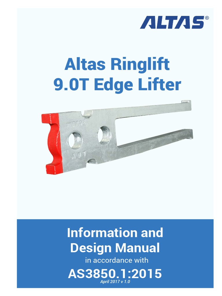 Altas 9T Manual Edge Lifter 2017 V1.0 | PDF | Concrete | Screw