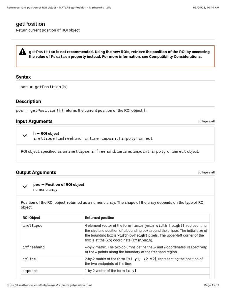 Positioning of Object | PDF | Matrix (Mathematics) | Matlab