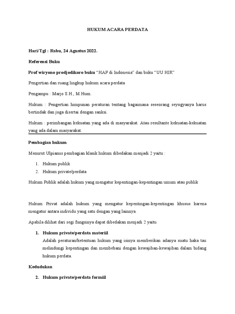 Hukum Acara Perdata | PDF