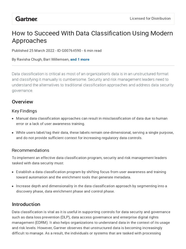 How To Succeed With Data Classification Using Modern Approaches | PDF | Metadata | Data