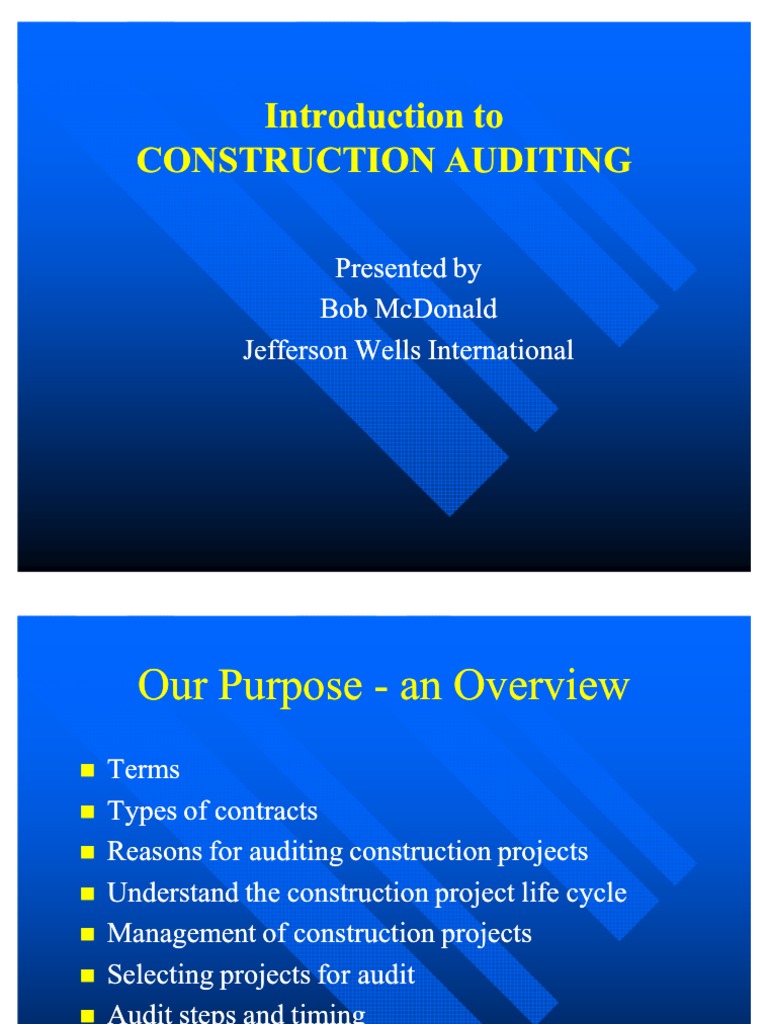 Construction Audit Procedures Overview | PDF | General Contractor | Audit