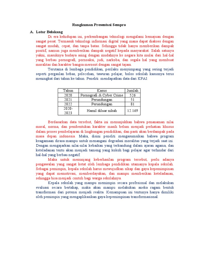 Rangkuman Sempro | PDF