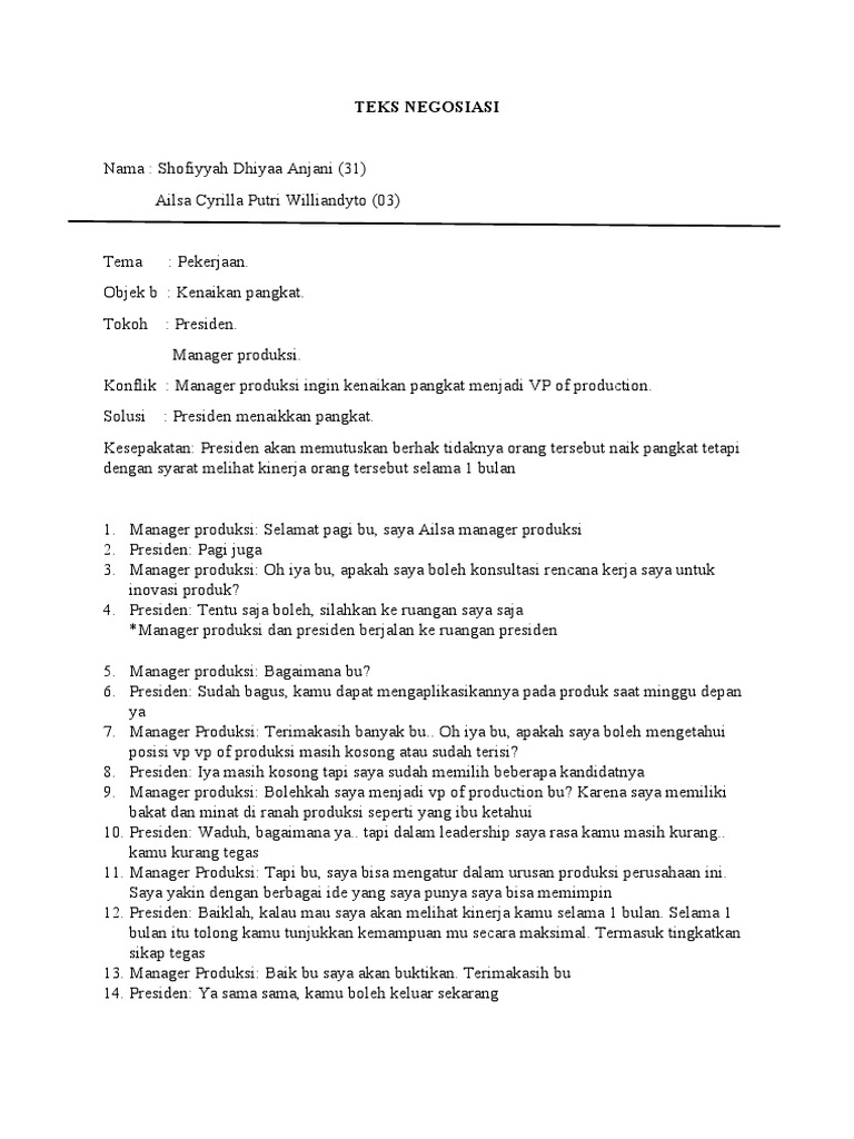 Teks Negosiasi | PDF