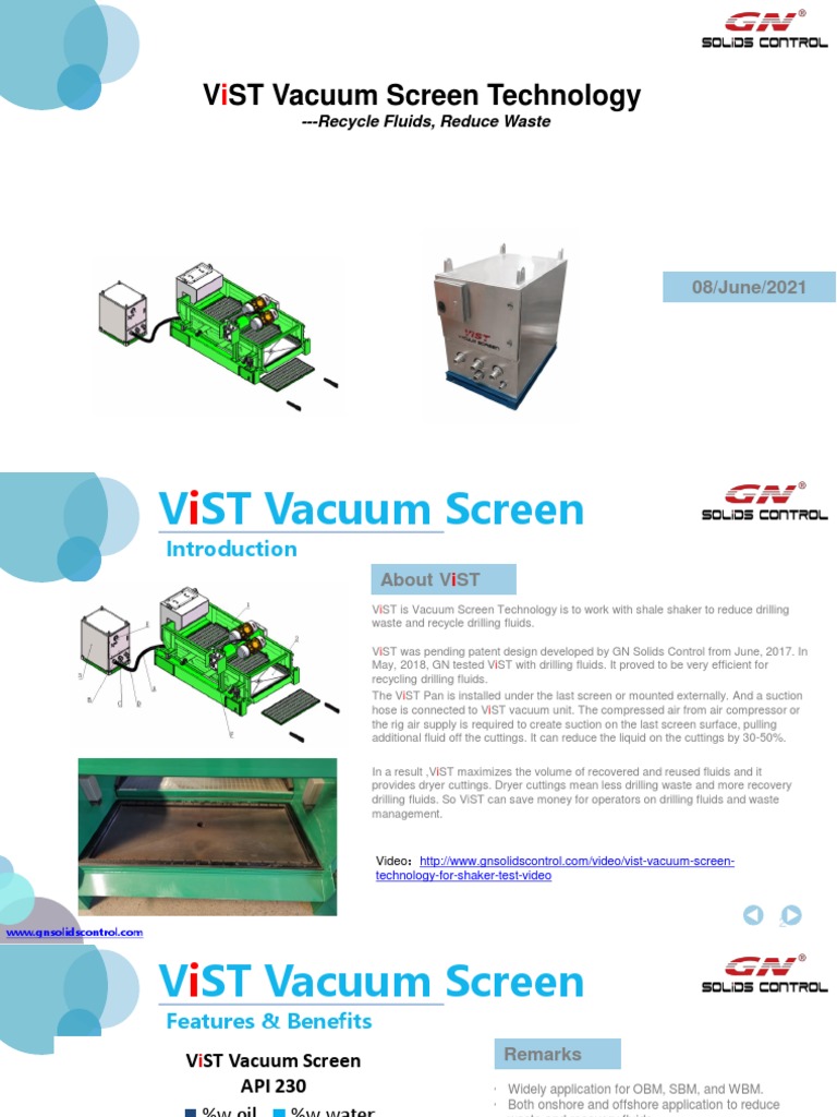 2021.07.08 ViST Vacuum Screen Technology | PDF | Oil Well | Waste