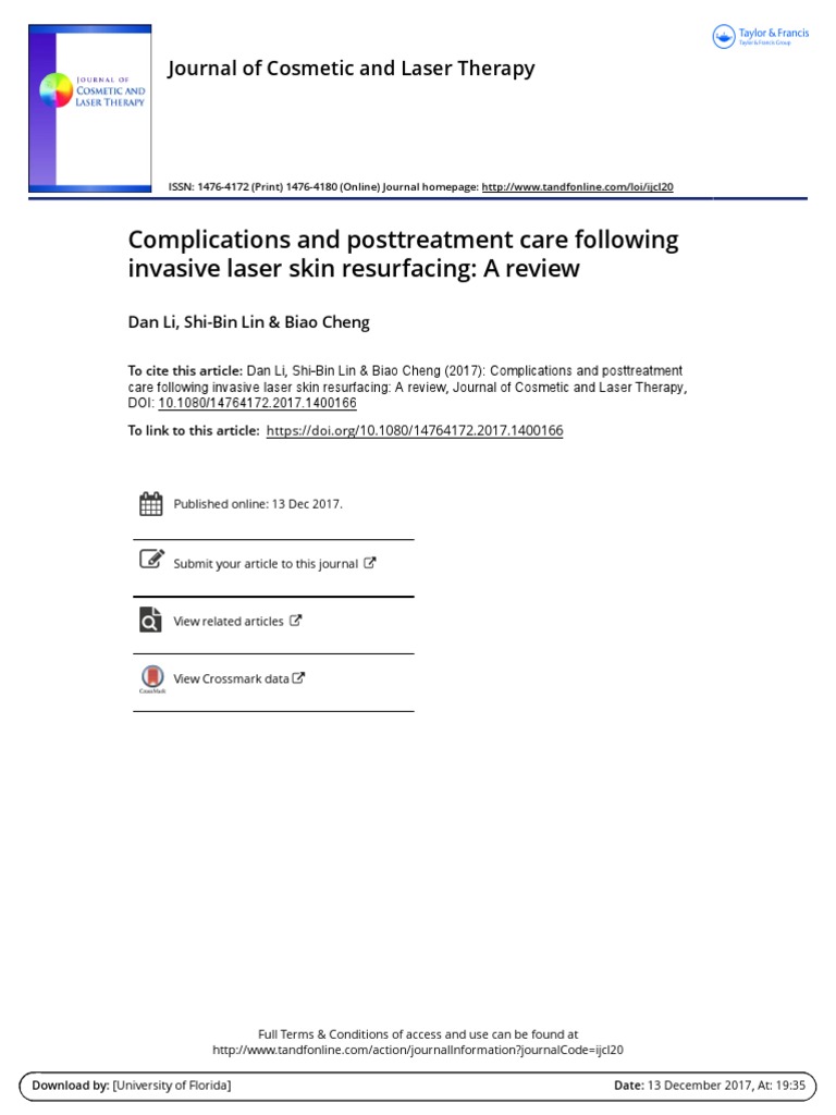 Complications and Posttreatment Care Following Invasive Laser Skin ...