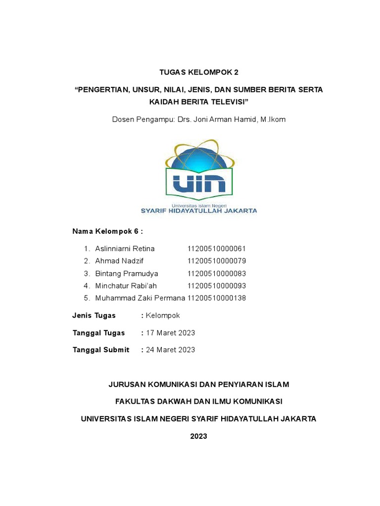 Dosen Pengampu: Drs. Joni Arman Hamid, M.Ikom | PDF