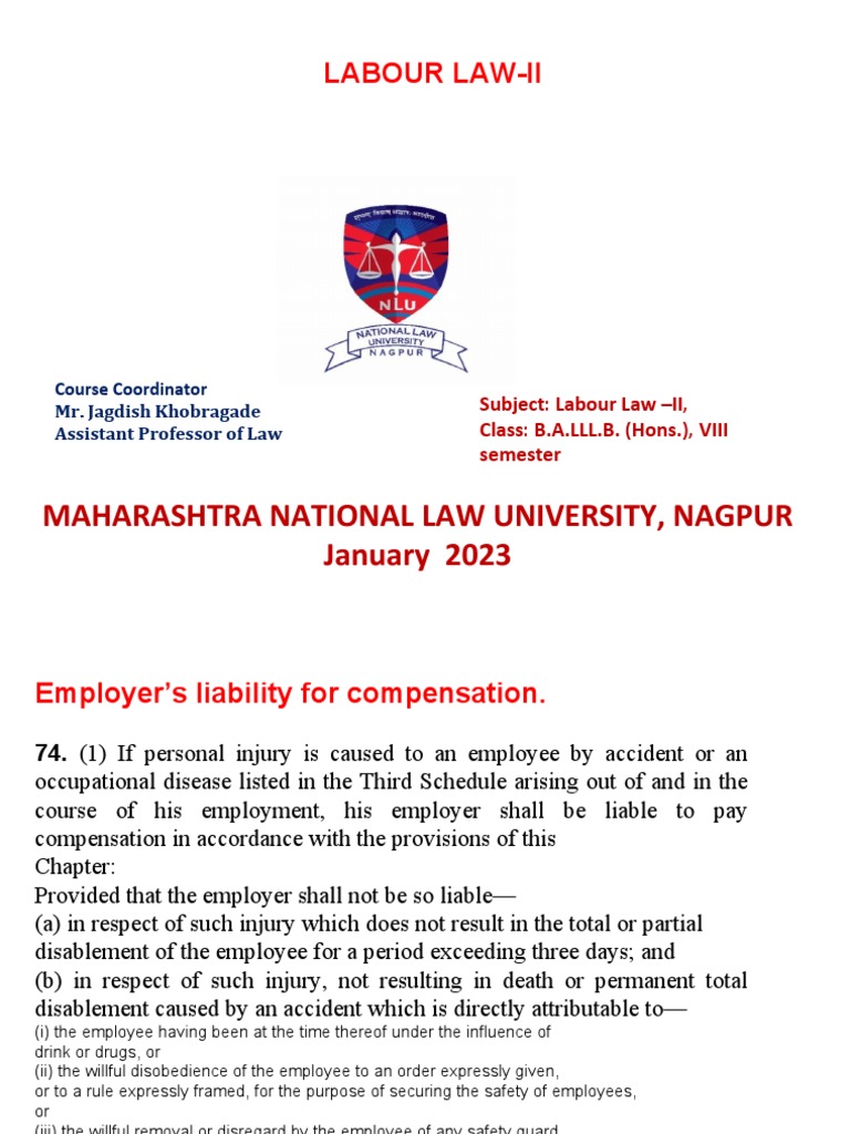Labour Law-II: Employer Liability | PDF | Employment | Damages