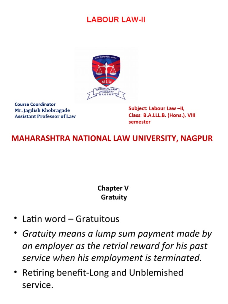 Labour Law-II Gratuity and Provident Fund | PDF | Employment | Pension