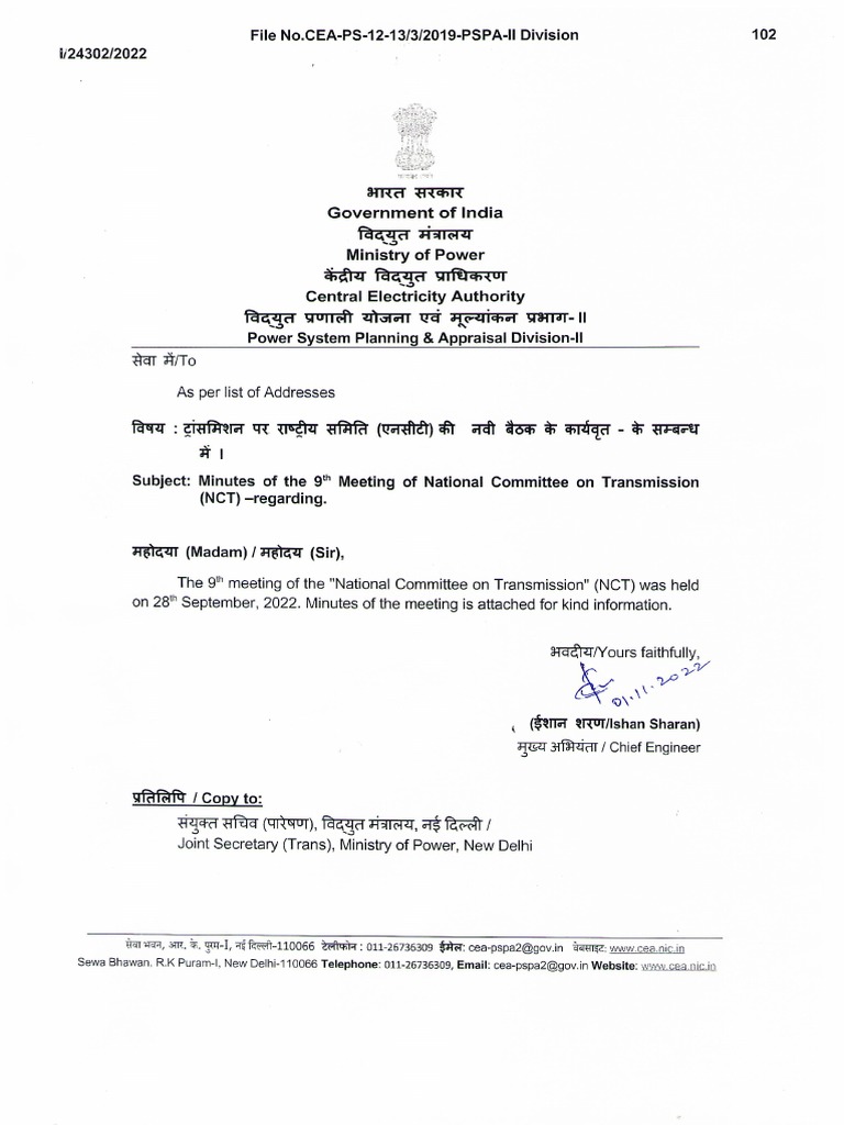 09th NCT MoM | PDF | Electric Power Transmission | Electrical Substation