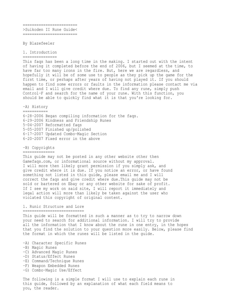 Suikoden II Rune | PDF | Runes | Magic (Paranormal)