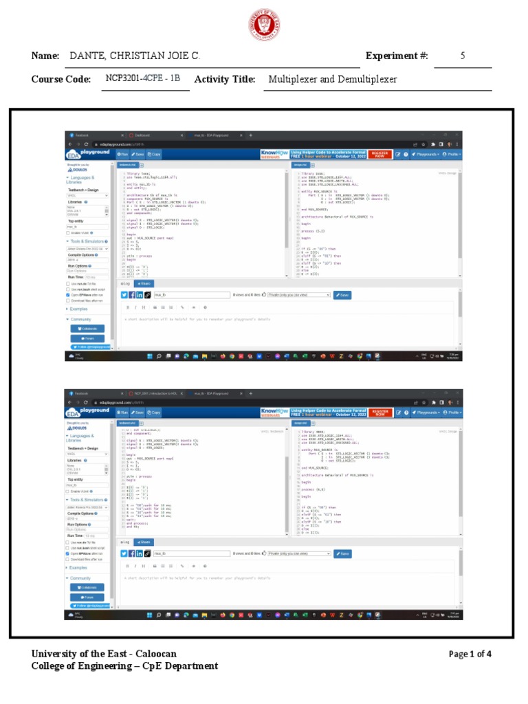 Multiplexer and Demultiplexer VHDL Code | PDF | Digital Technology | Electrical Engineering