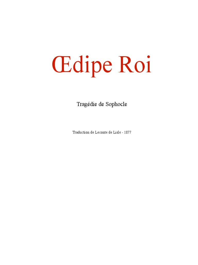 Oedipe Roi | PDF | Mythologie de Thèbes | Mythologie béotienne