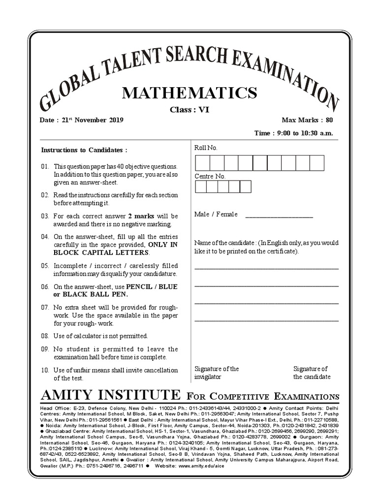 GTSE Class 6 - f3dfd - NoticeDoc | PDF | Triangle | Elementary Mathematics