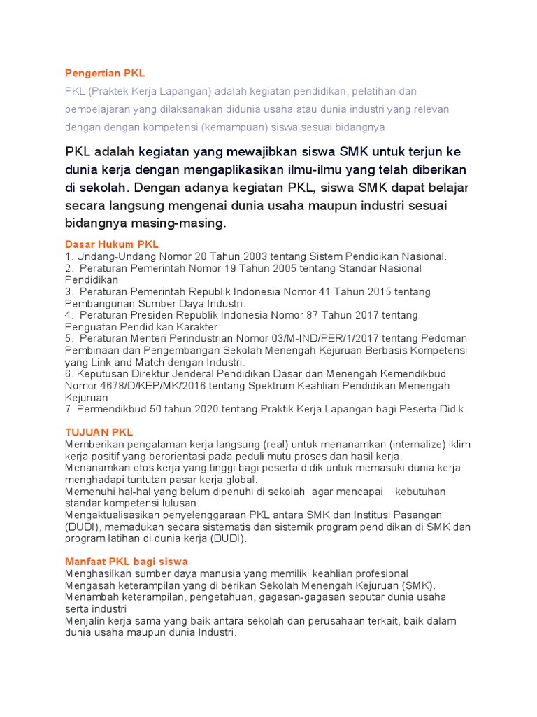 Pedoman PKL 2023 | PDF