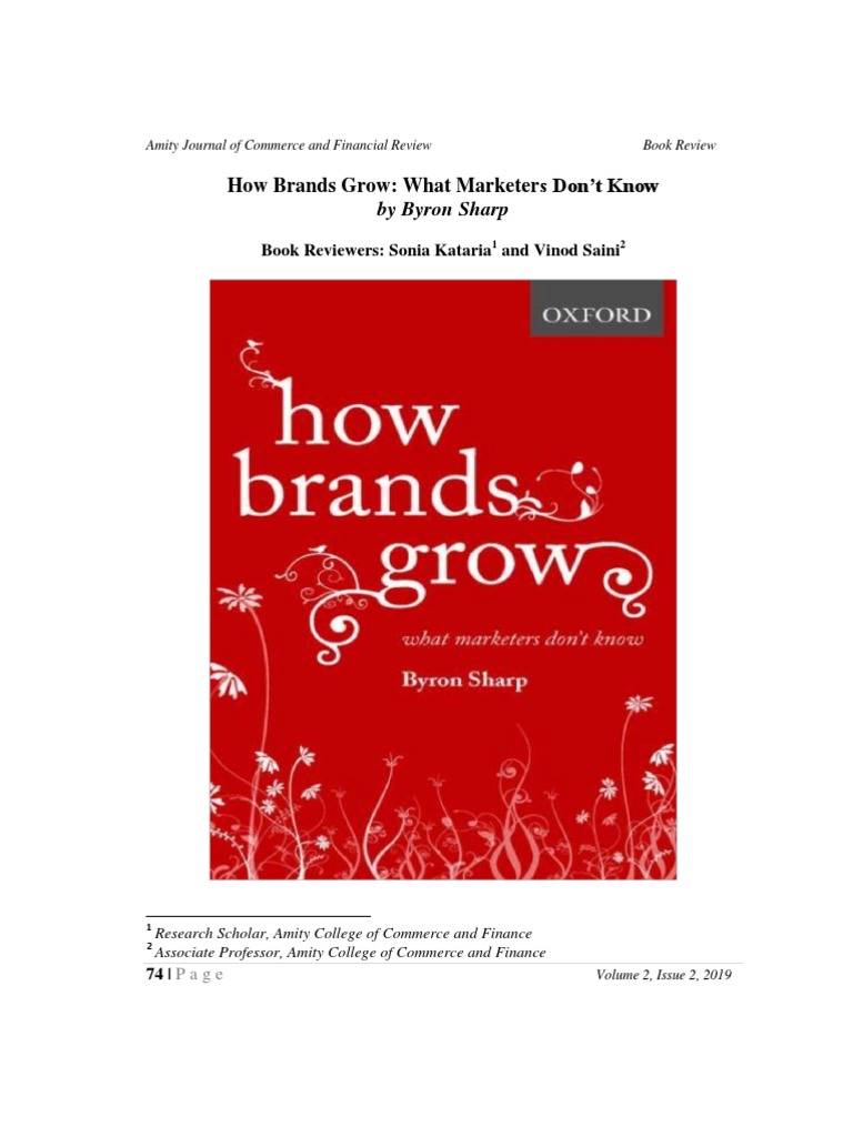 How Brands Grow: What Marketers Don't Know: by Byron Sharp | PDF ...