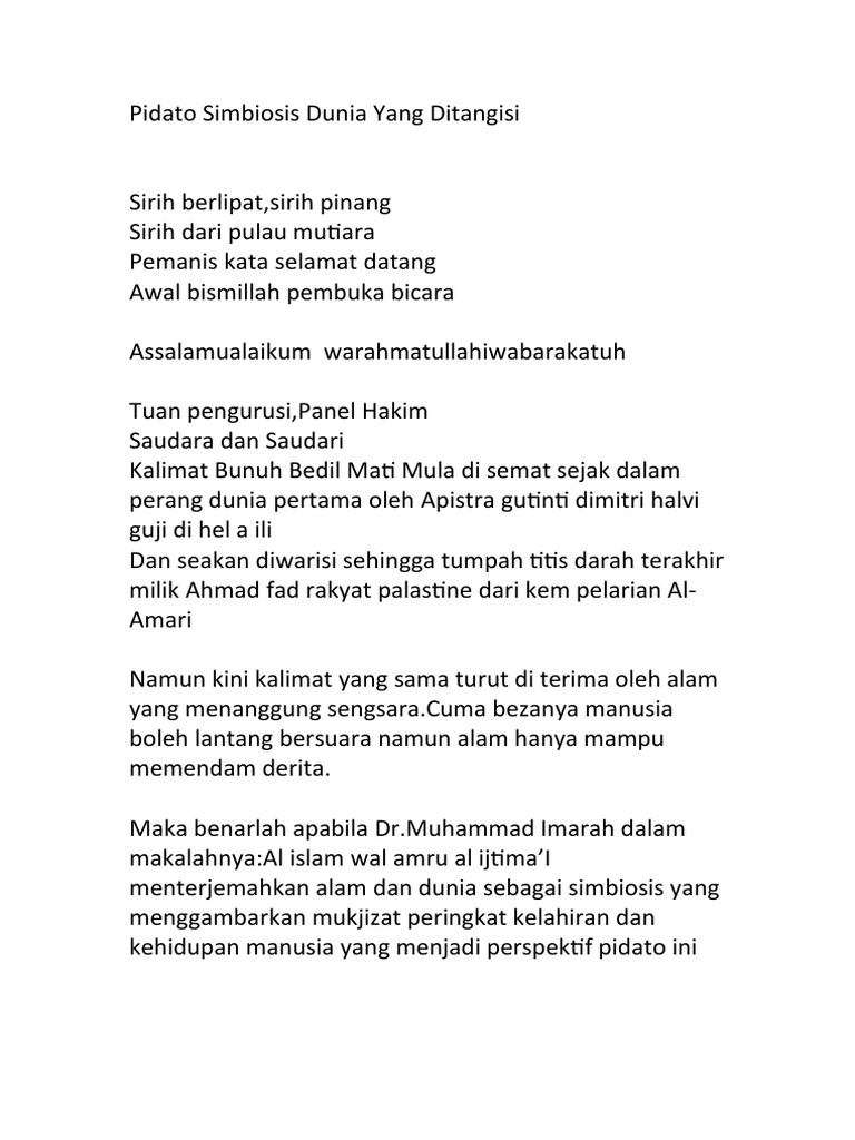 Pidato 1 | PDF