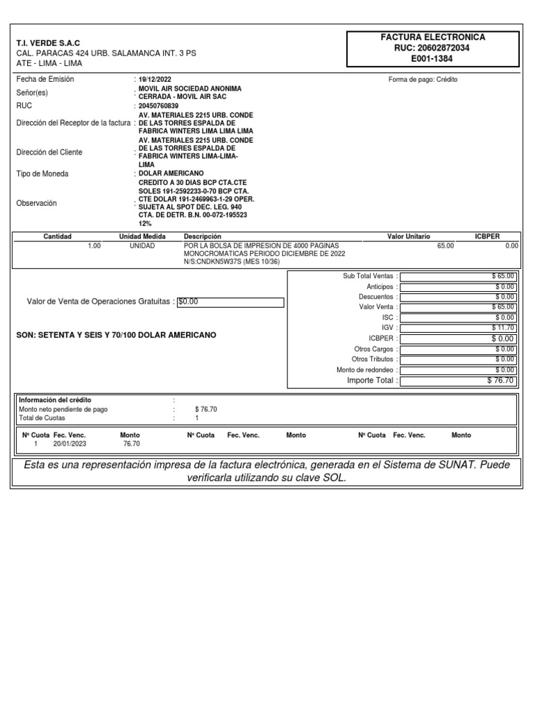 Modelo Factura | PDF | Dinero | Pagos