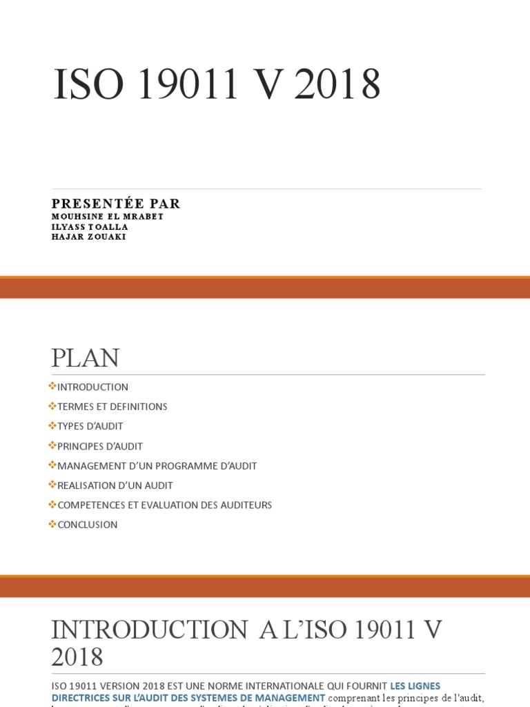 Guide sur la norme ISO 19011:2018 | PDF | Audit | Système de management ...